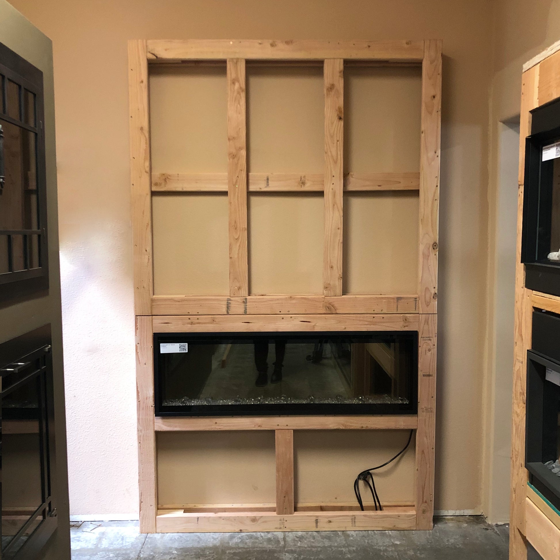 60"w x 96"h x 6"d Media Wall Electric Fireplace Framing Kit for Dimple ...