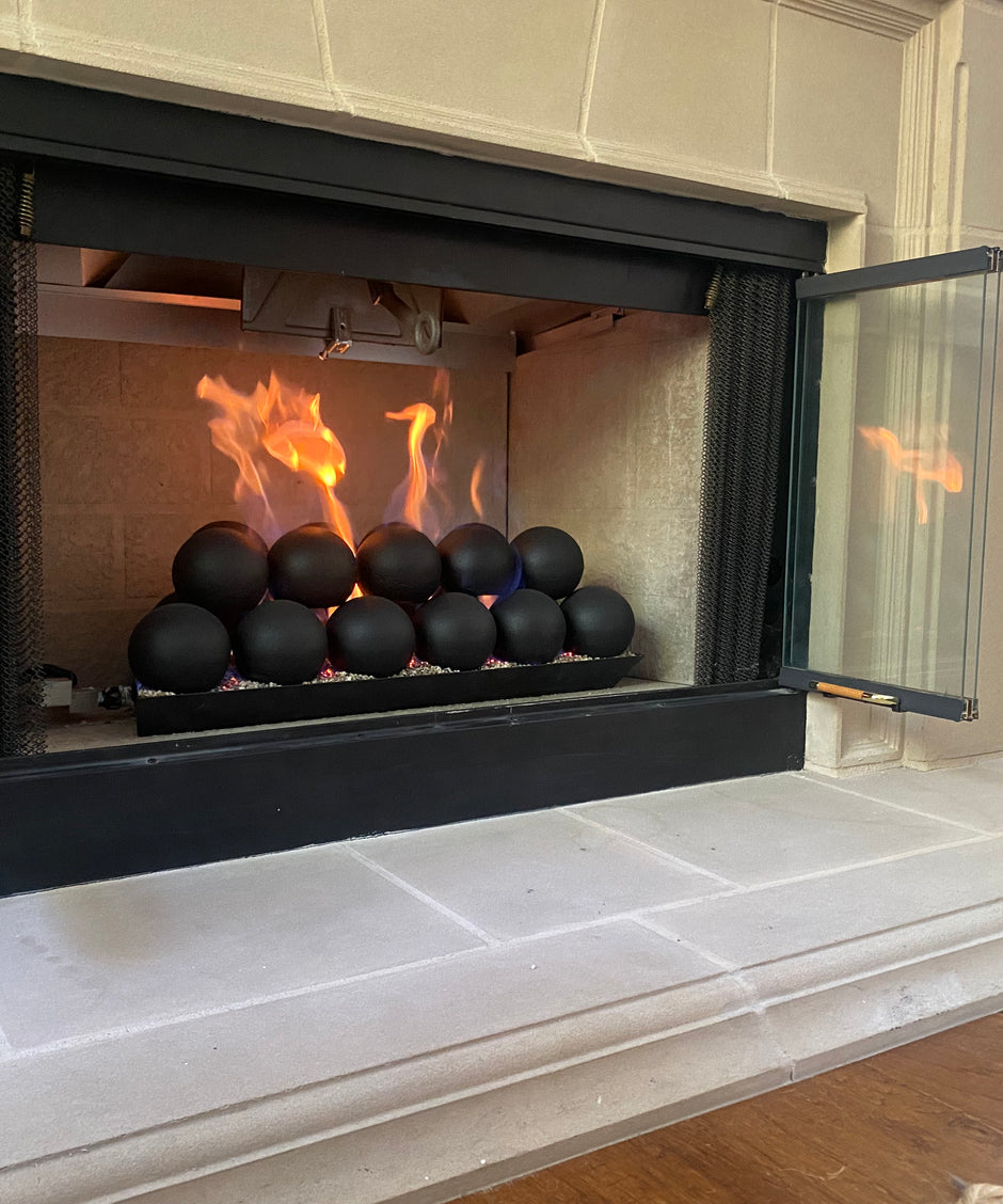 24" Real Fyre 4” Epic Black Fyre Spheres FS4-24-EB (P45 Burner Sold Se ...