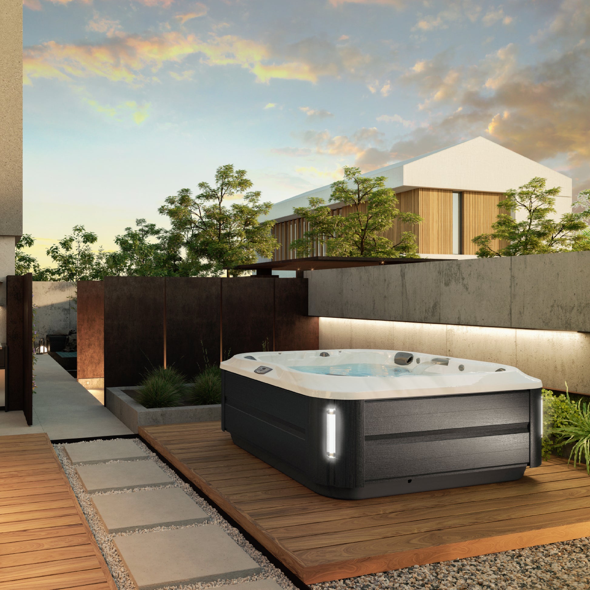 Jacuzzi® J-335™ Hot Tub Package - Platinum Smoked Ebony – CALWEST