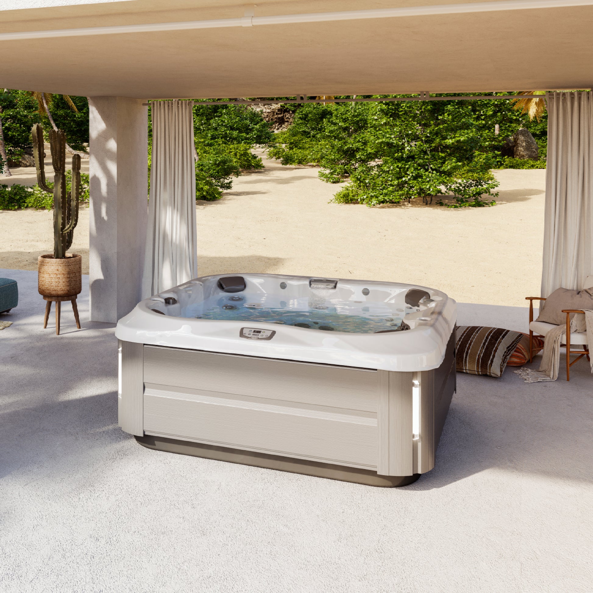 Jacuzzi® J-345™ Hot Tub Package - Platinum Brushed Gray – CALWEST