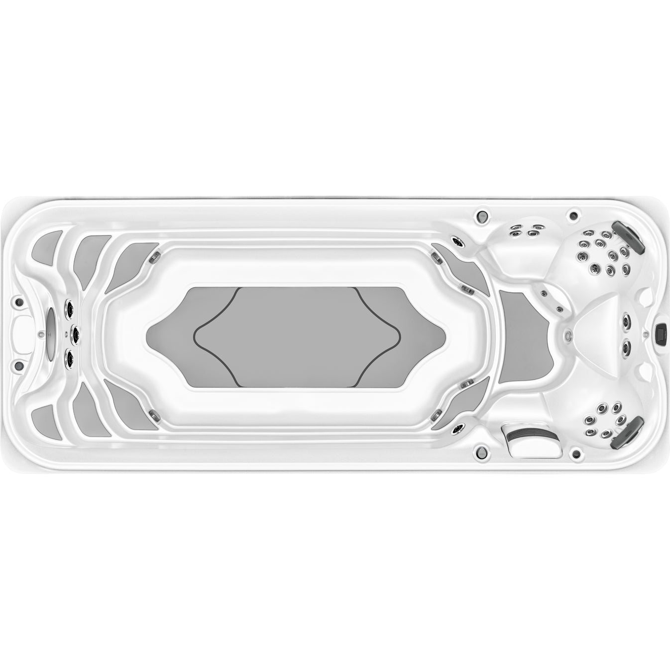 Jacuzzi® J-19™ PowerActive™ Swim Spa Package - Platinum Smoked Ebony – CALWEST