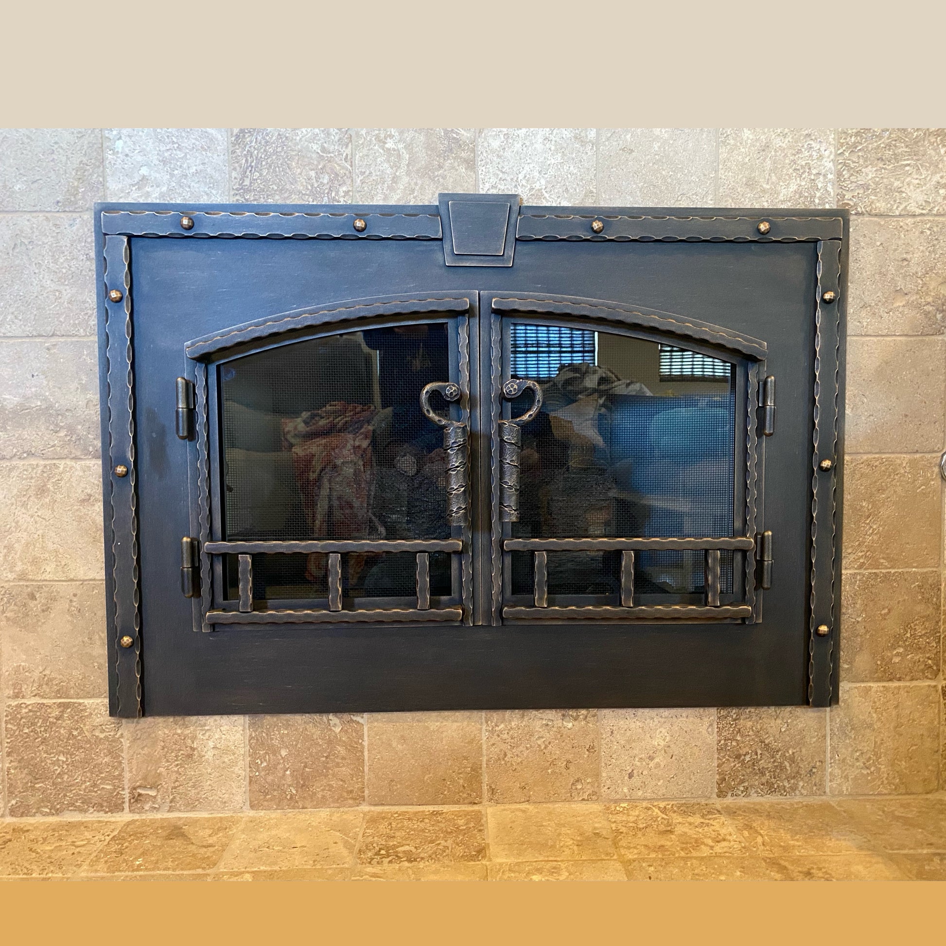 Thor Traditional Fireplace Doors with Arch Conversion & Key Stone - Bu ...